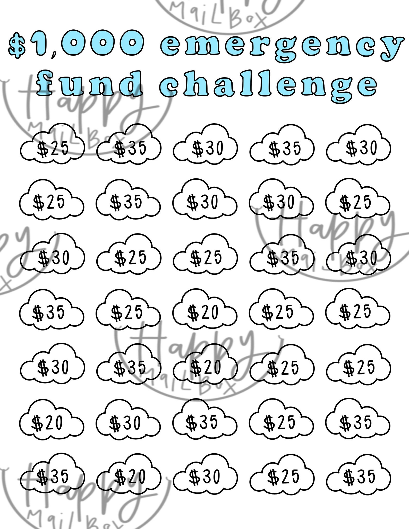 Emergency Fund Savings Challenge With Cash Envelope - Etsy