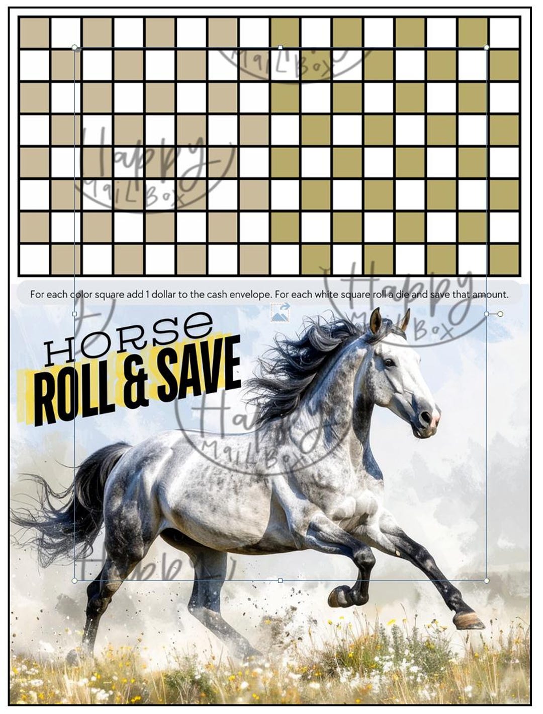 Horse Roll and Save Challenge With Cash Envelope - Etsy