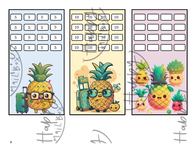 Pineapple Mini Savings Challenges and Cash Envelopes - Etsy