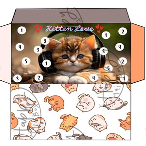 Kitten Love Envelope Savings Set - Etsy