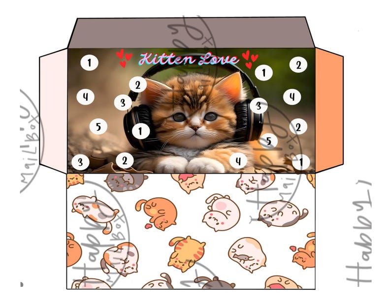 Kitten Love Envelope Savings Set - Etsy