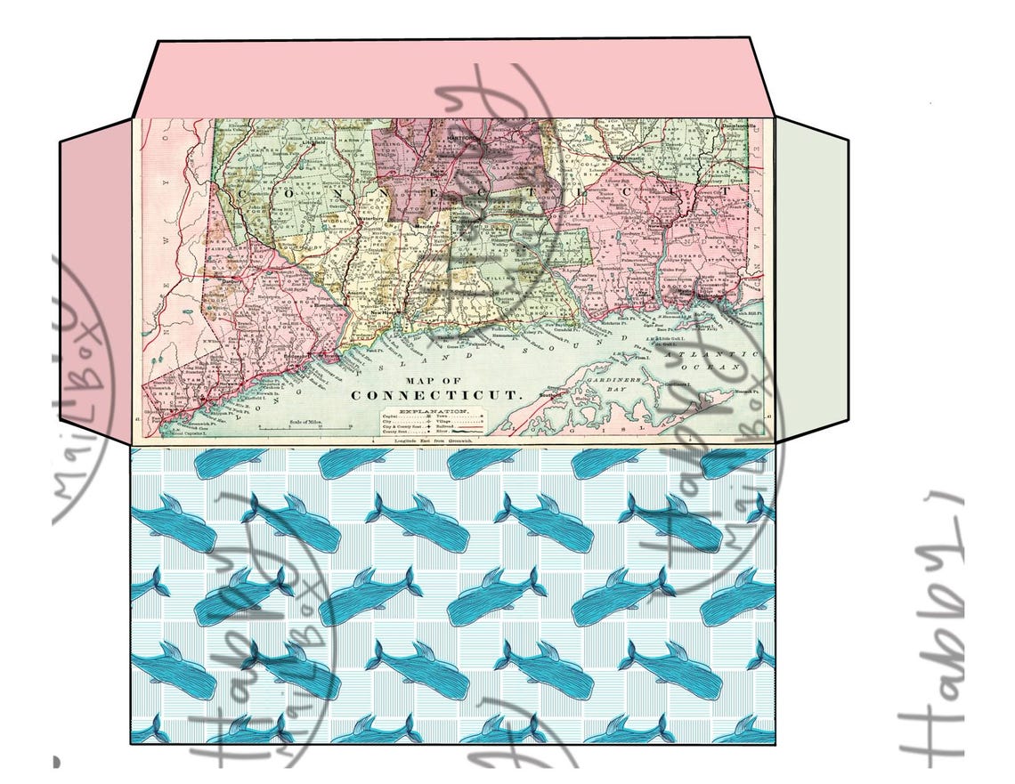 Connecticut the 5th State Savings Challenge and Cash Envelope - Etsy