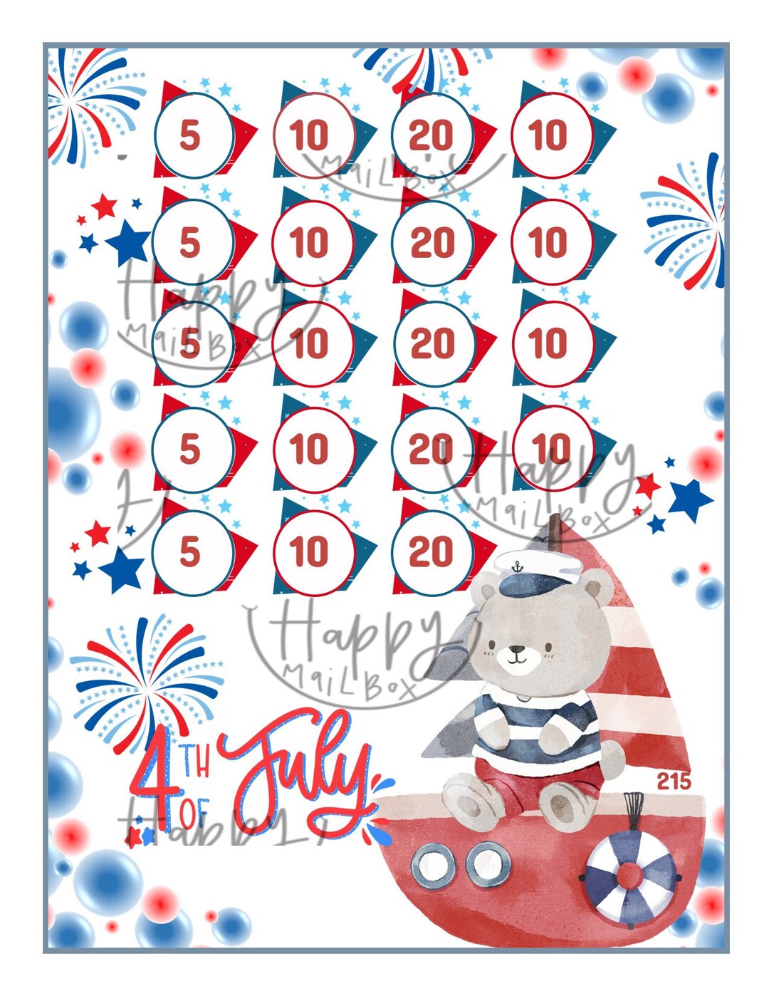 4th of July Savings Challenge With Cash Envelope - Etsy