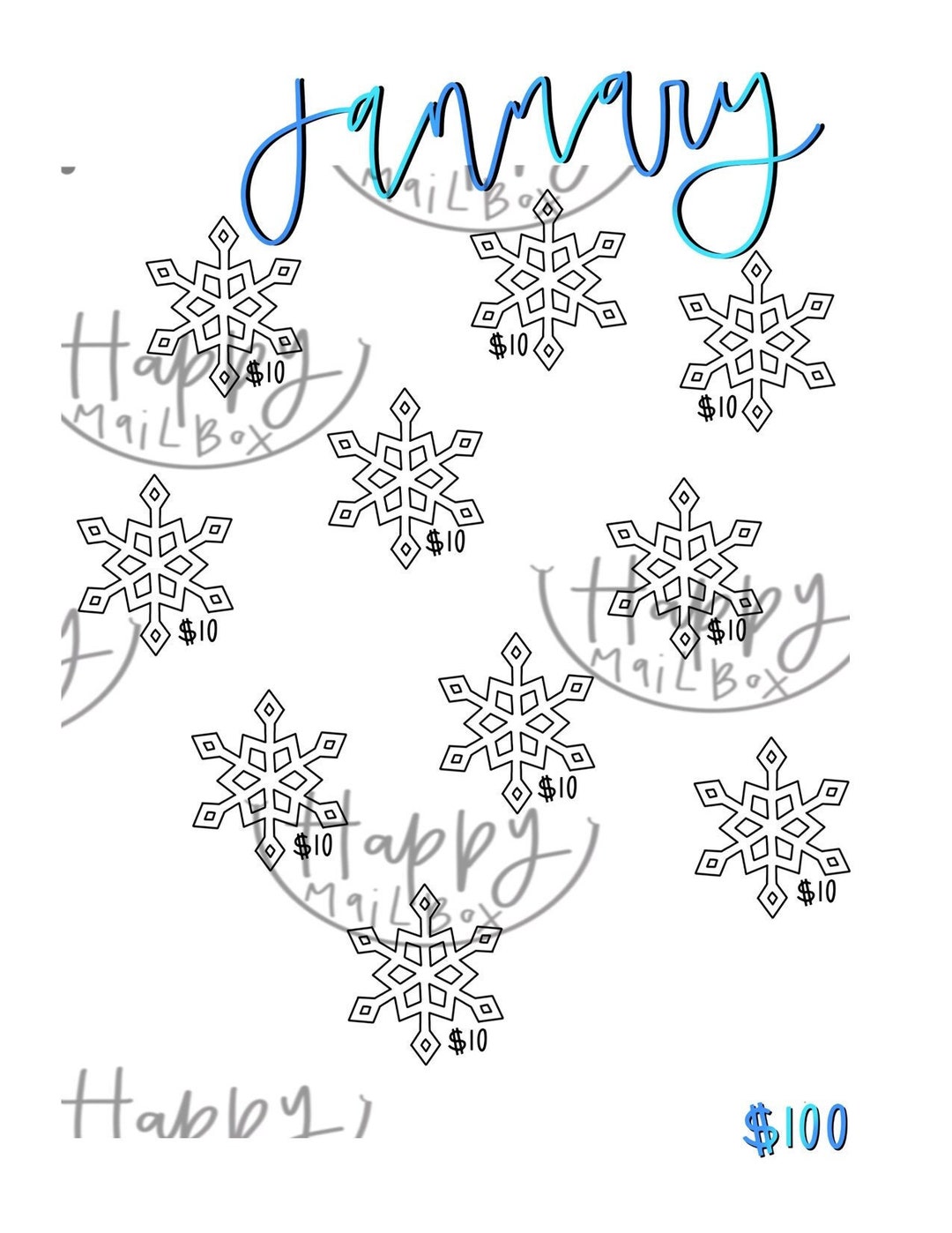 January Monthly Savings Challenge and Cash Envelope - Etsy