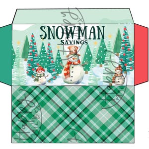 Snowman Savings Challenge and Cash Envelope - Etsy