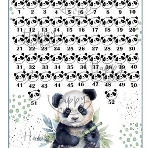 52 Week Panda Savings Challenge And Cash Envelopes Etsy