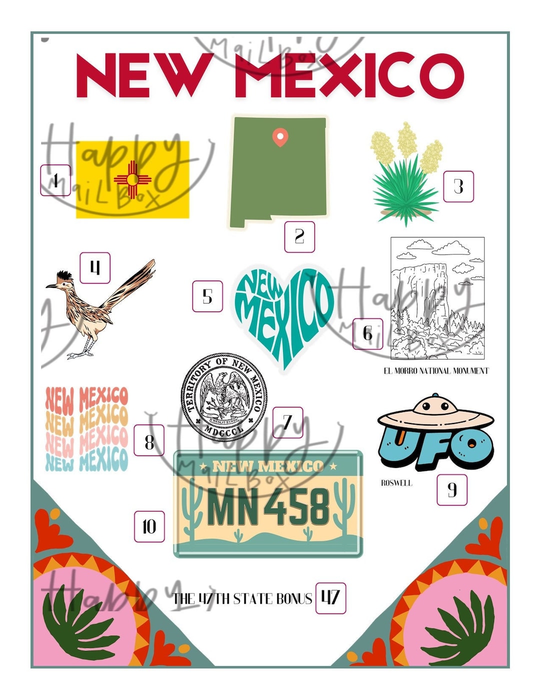 New Mexico the 47th State Savings Challenge and Cash Envelope - Etsy