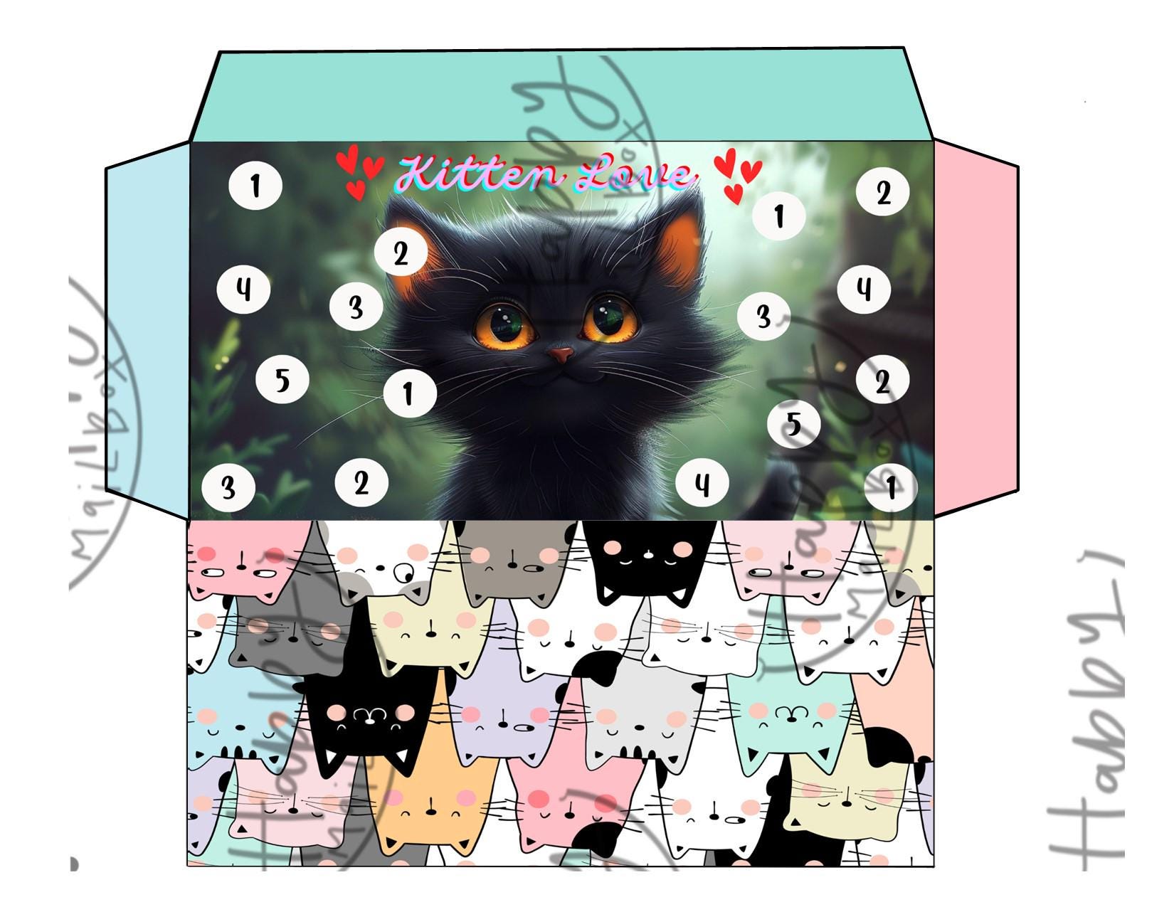 Kitten Love Envelope Savings Set - Etsy