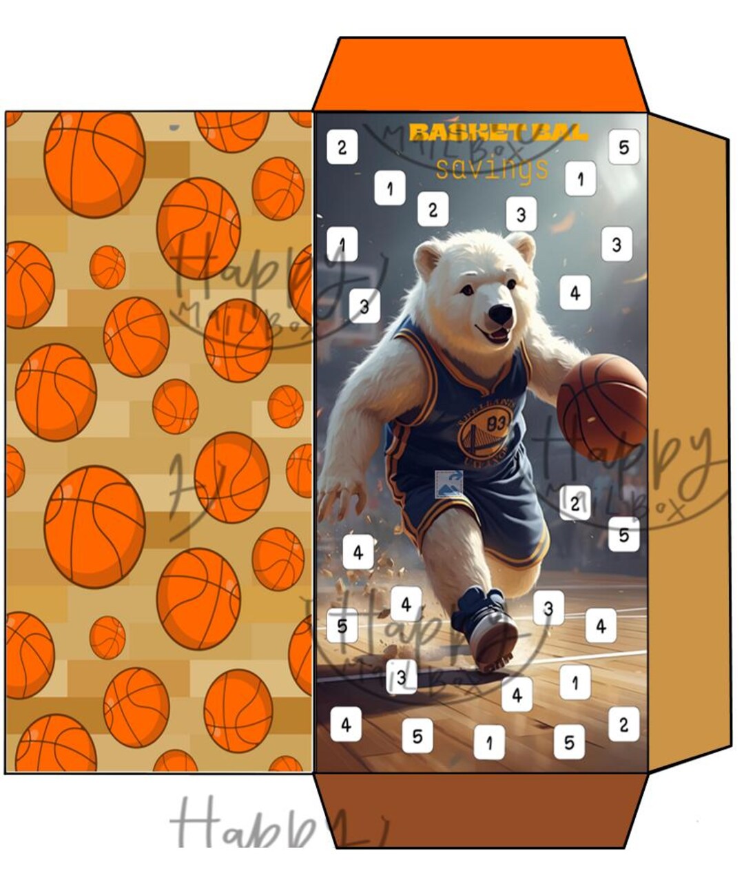 Basketball Envelope Savings Set- Take Your Savings to New Heights - Etsy