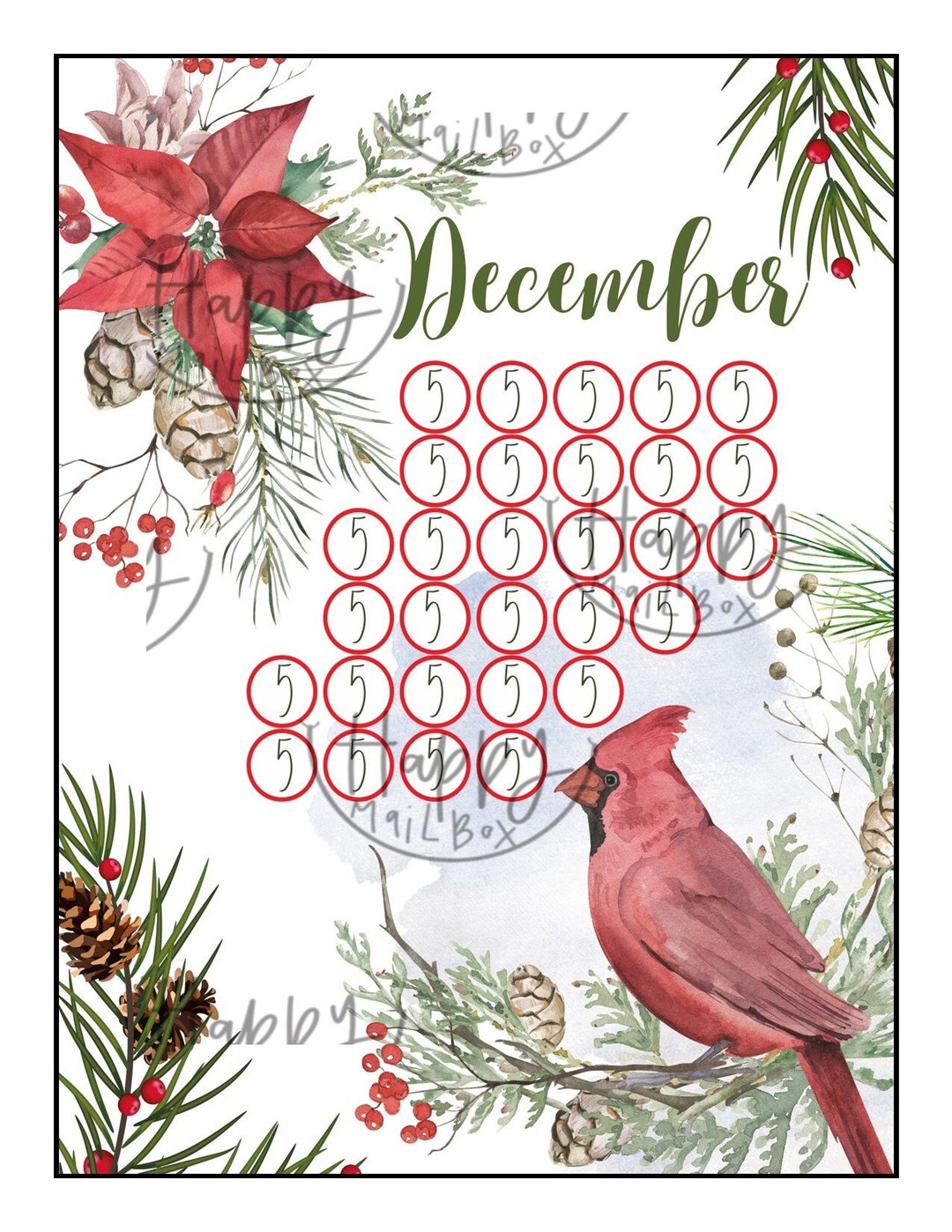 December Wild Beauty Monthly Savings Challenge and Cash Envelope - Etsy