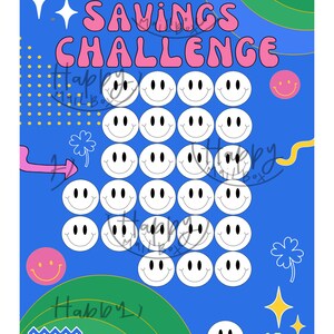 Smiley Face Savings Challenges Set and Cash Envelopes - Etsy
