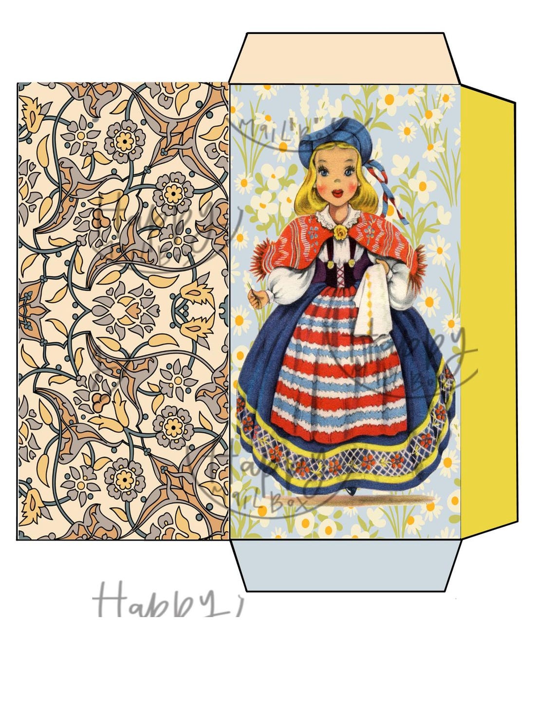 Swedish Paper Doll Savings Challenge and Cash Envelope - Etsy