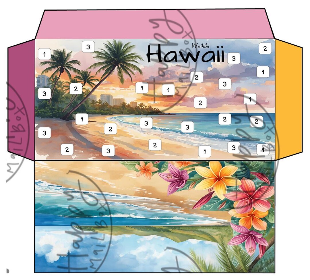 50 States Envelope Challenges- Set 3- Hawaii-nebraska-nevada-new ...