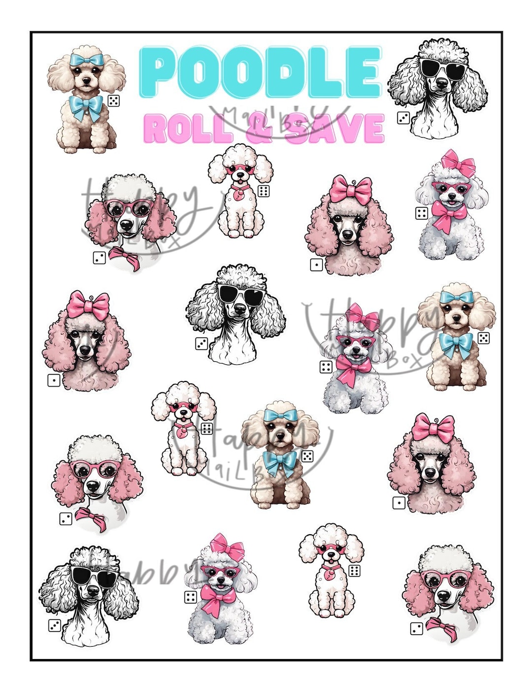 Poodle Roll and Save Savings Challenge and Cash Envelope - Etsy