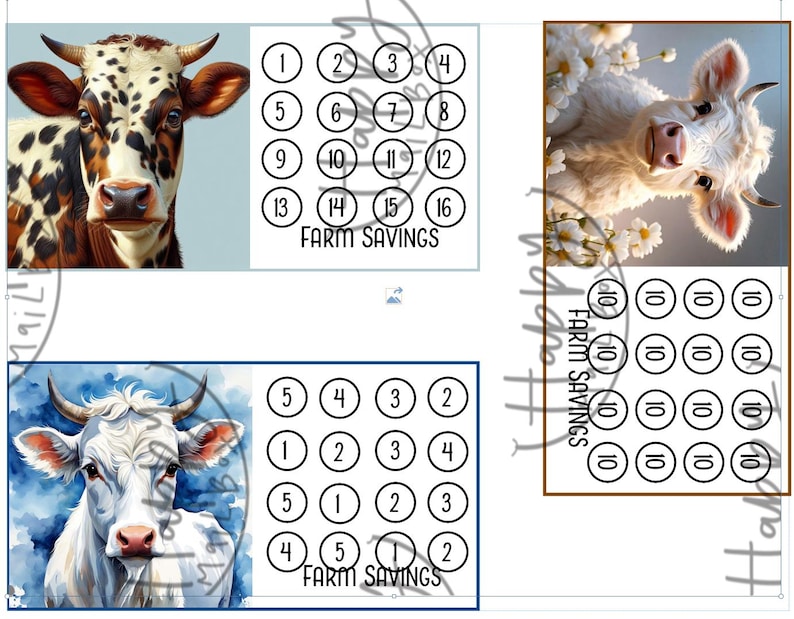 Farm Animal Bundle Savings- Mini- Tiny- Roll & Save- Envelope- and Long ...