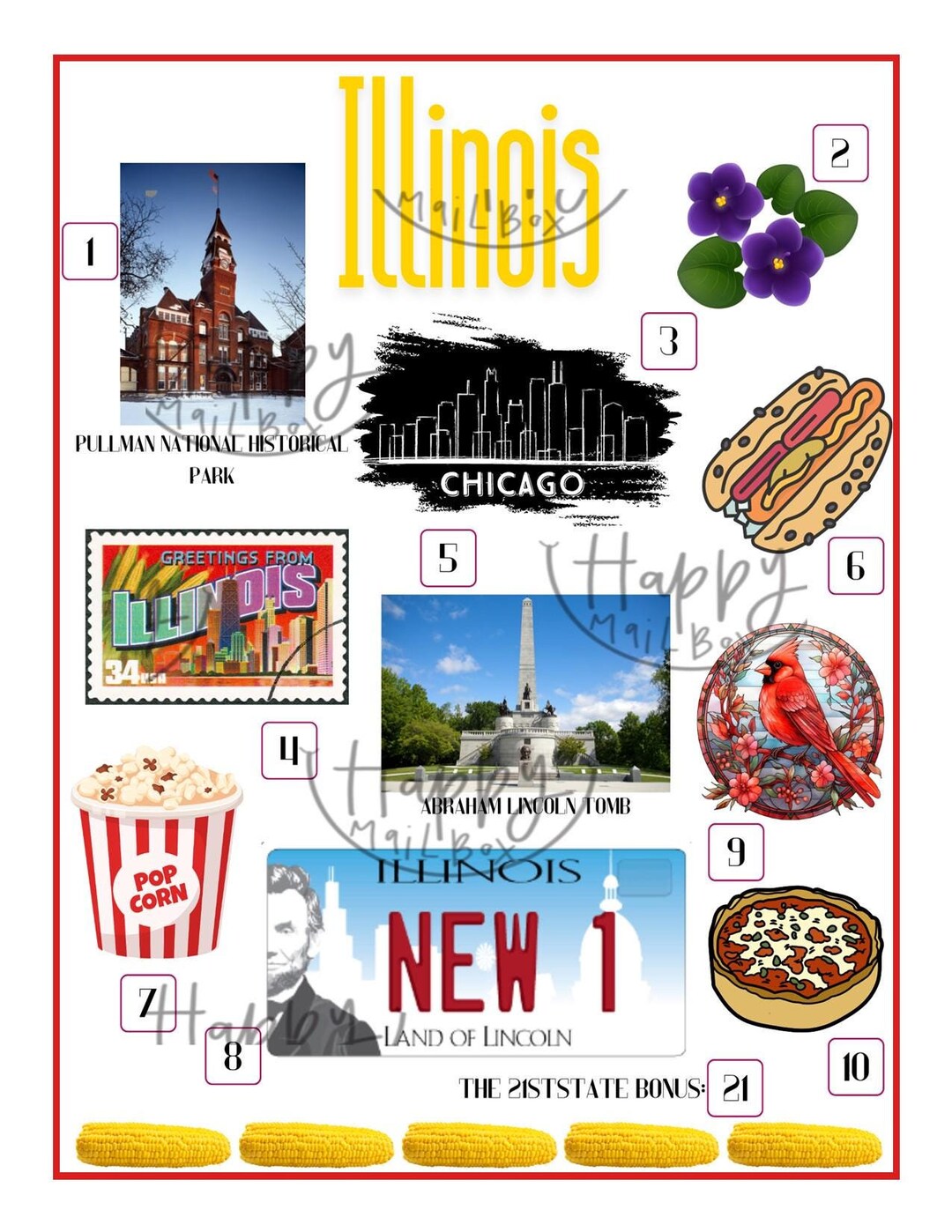 Illinois the 21st State Savings Challenge and Cash Envelope - Etsy