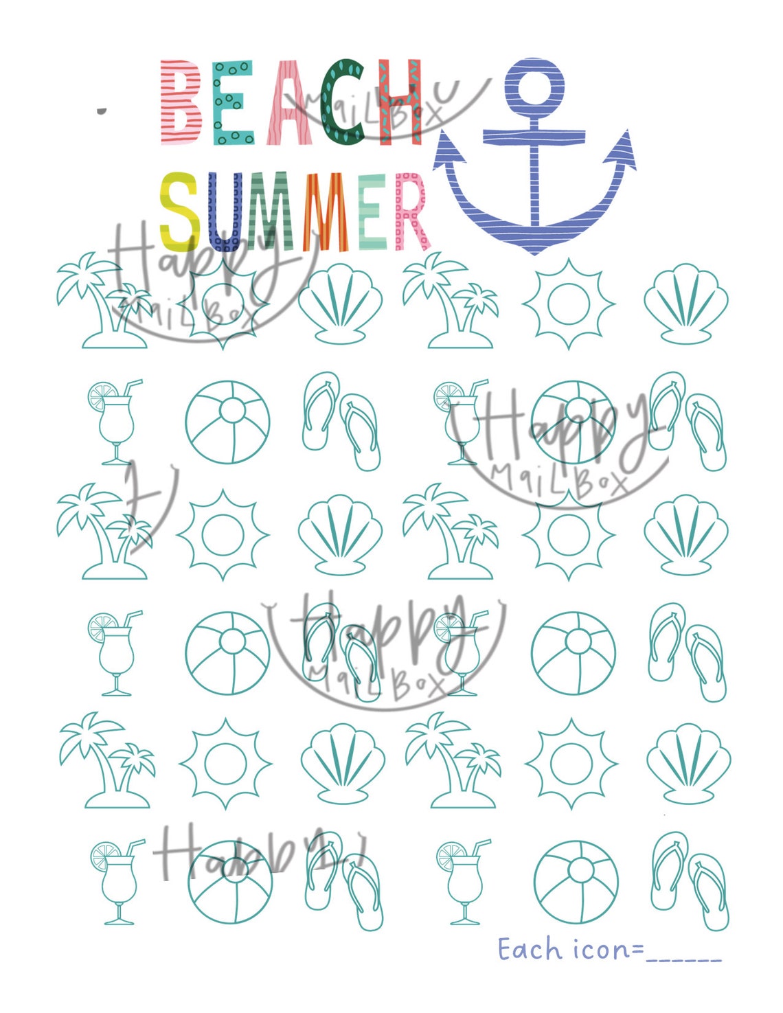 Beach Summer Savings Challenge With Cash Envelope - Etsy