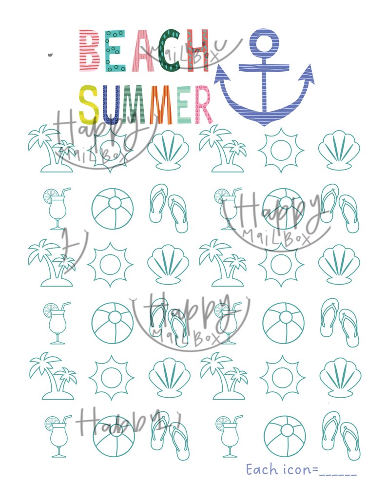 Beach Summer Savings Challenge With Cash Envelope - Etsy