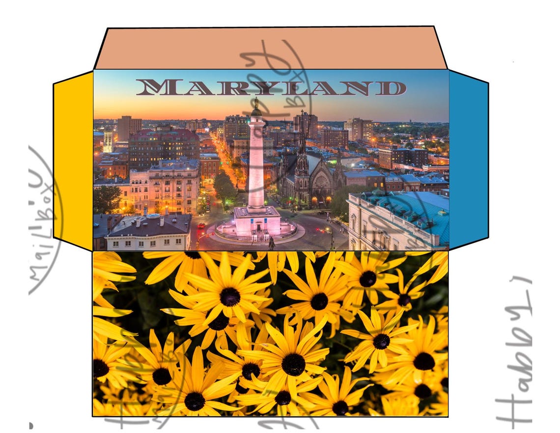 Maryland the 7th State Savings Challenge and Cash Envelope - Etsy