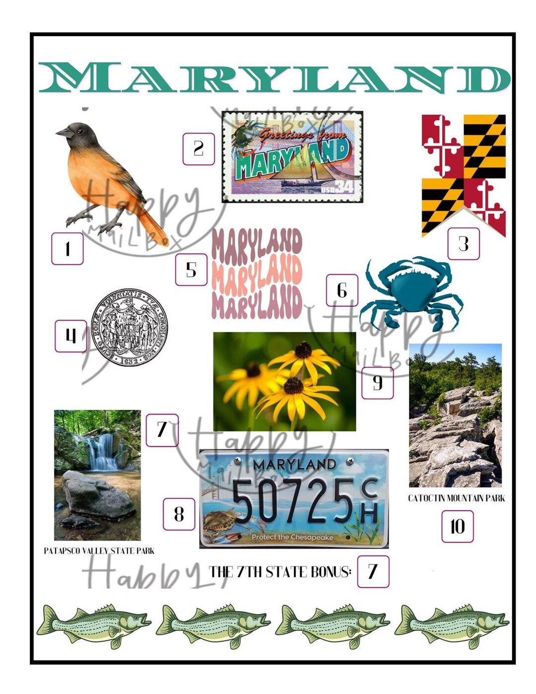 Maryland the 7th State Savings Challenge and Cash Envelope - Etsy