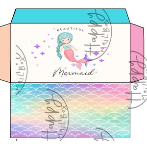 Mermaid Savings Challenge and Cash Envelope- Along With Bonus Blank ...