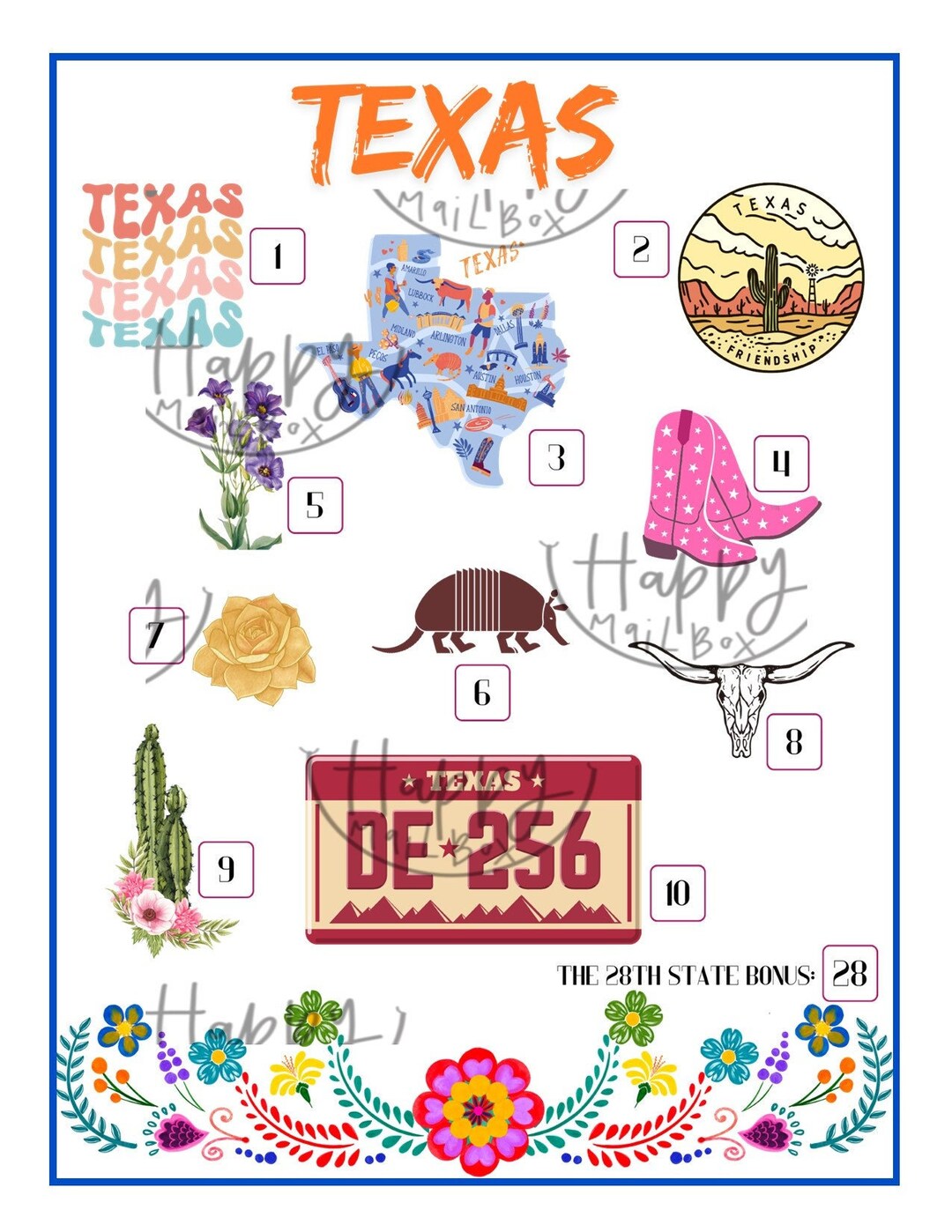 Texas : the 28th State Savings Challenge and Cash Envelope - Etsy