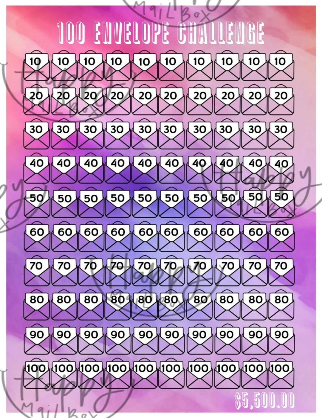 The 100 Envelope Savings Challenge - Etsy