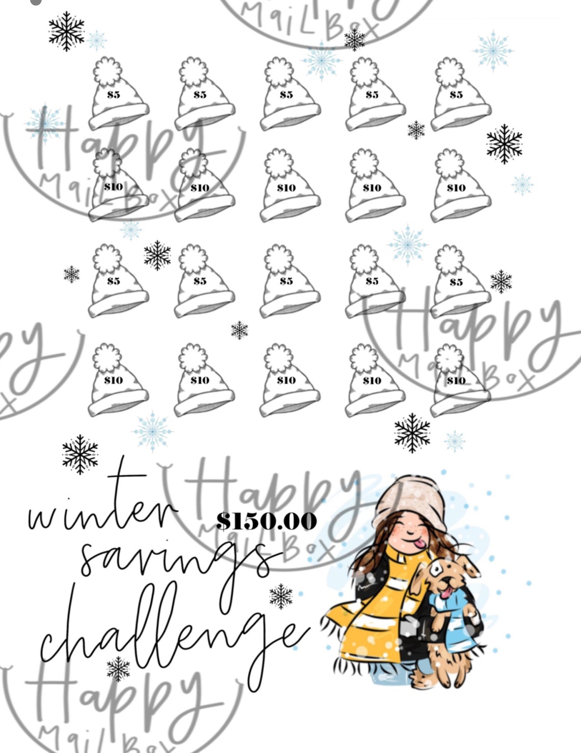 Winter Savings Challenge Cash Envelope - Etsy