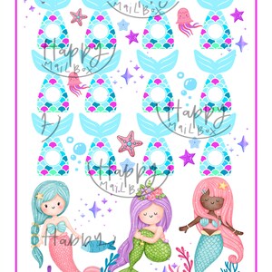 Mermaid Savings Challenge and Cash Envelope Along With Bonus Blank ...