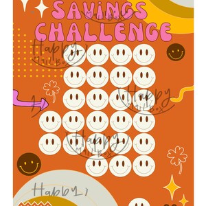 Smiley Face Savings Challenges Set and Cash Envelopes - Etsy