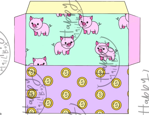 The Piggy Bank Savings Challenge With Cash Envelope - Etsy