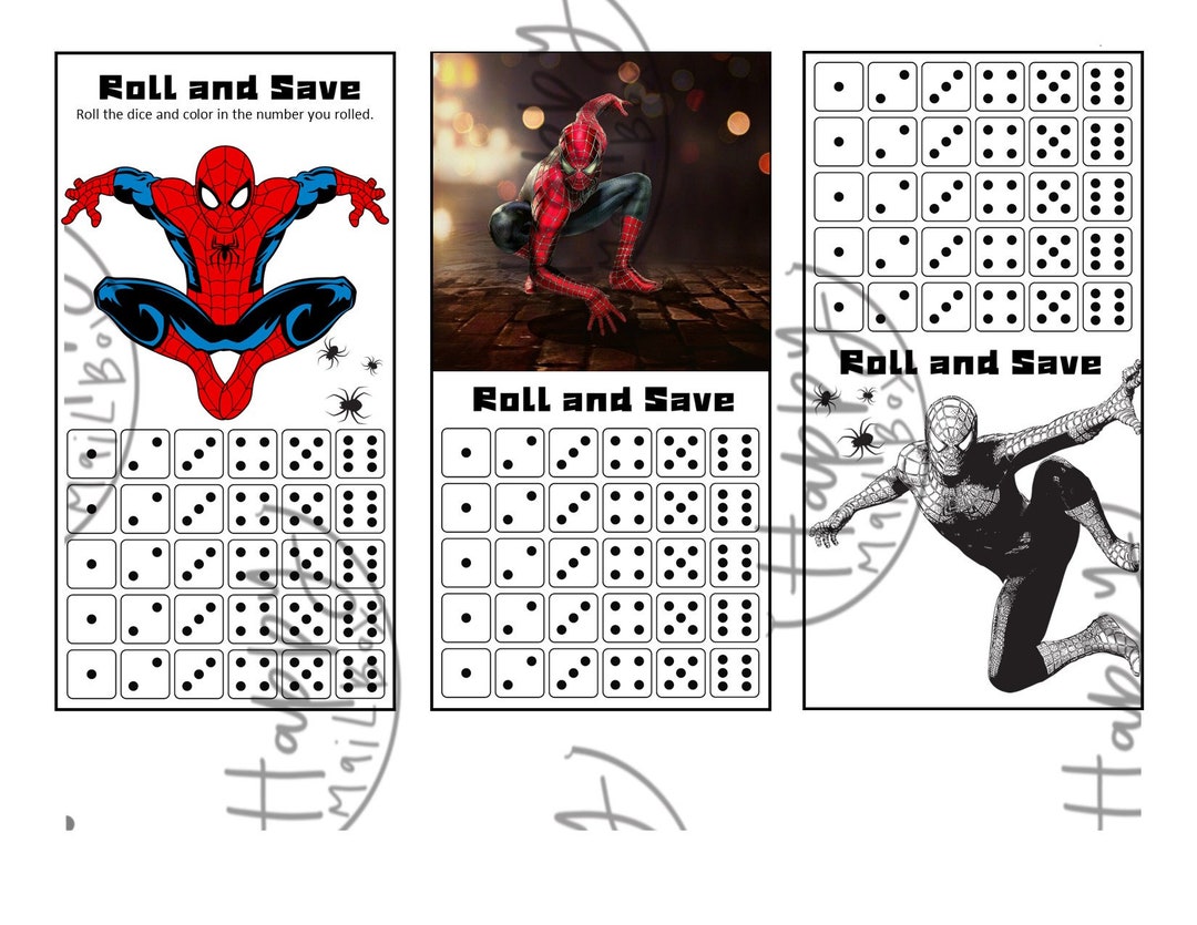 Super Hero Roll and Save Savings Challenge and Cash Envelope - Etsy