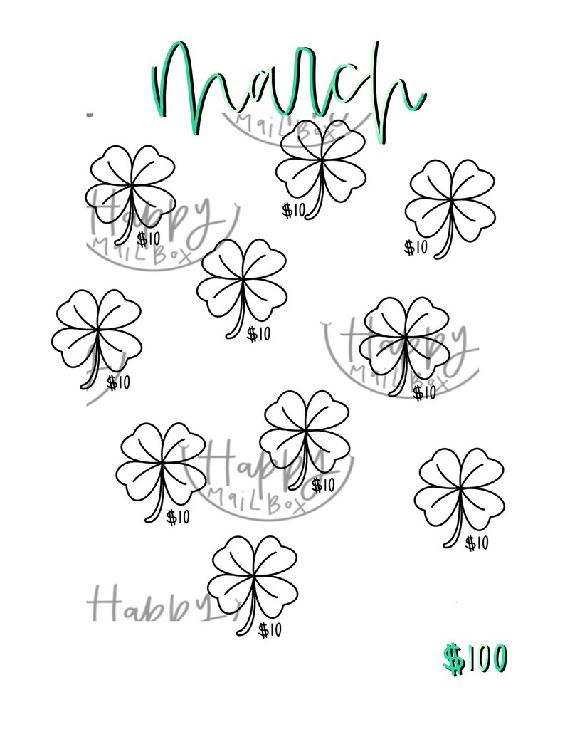 March Monthly Savings Challenge and Cash Envelope - Etsy
