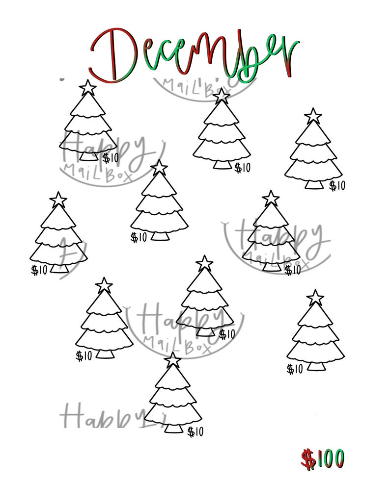 December Monthly Savings Challenge and Cash Envelope - Etsy