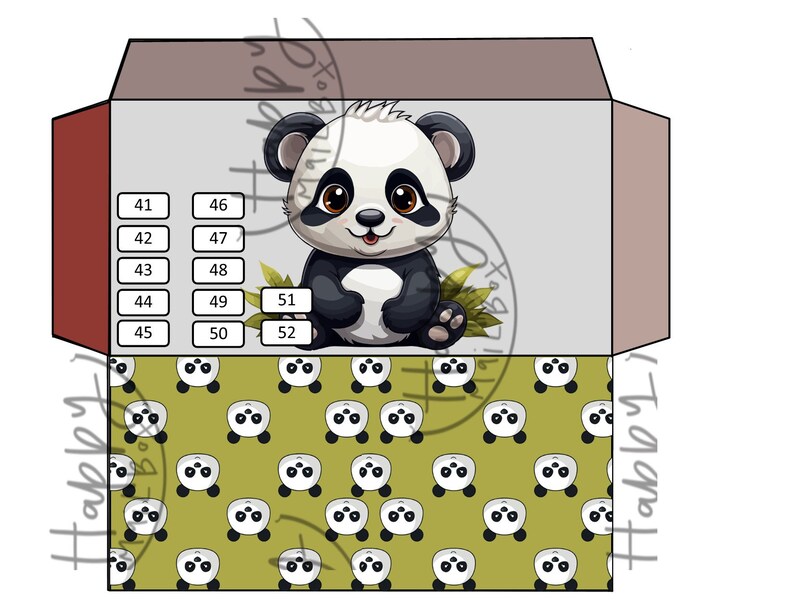 52 Week Panda Savings Challenge and Cash Envelopes - Etsy