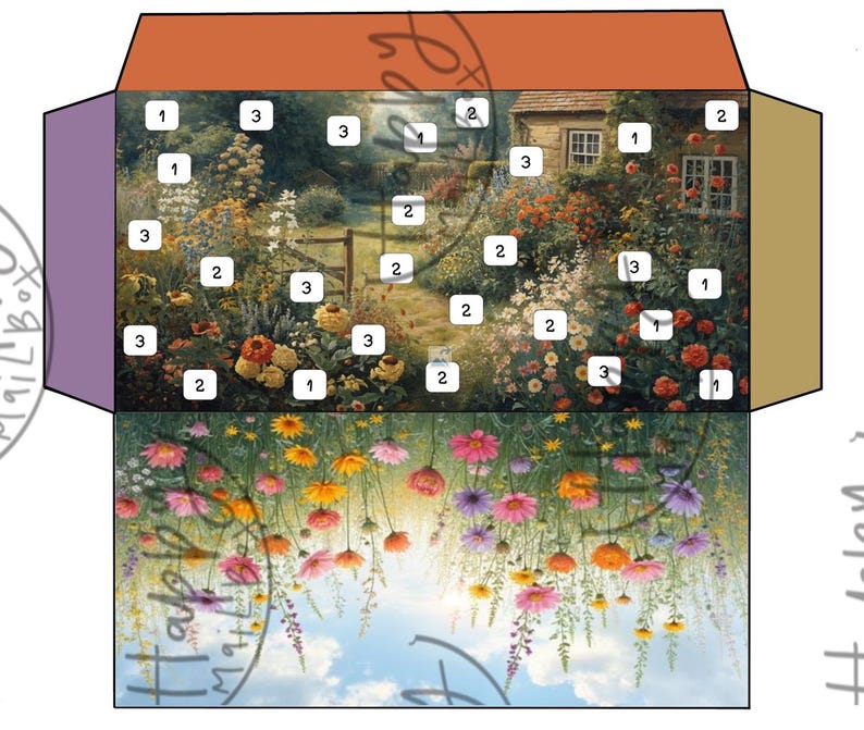 Cottage Flower Garden Envelope Savings Set of 3 - Etsy