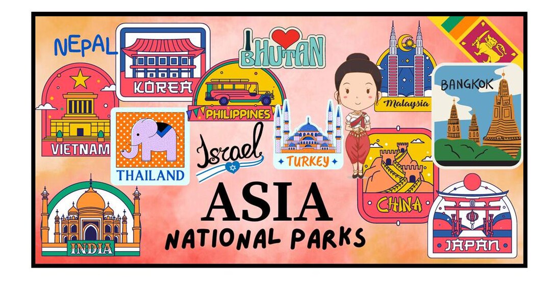 Asia 48 National Parks Mini Savings Challenges and Dashboard - Etsy