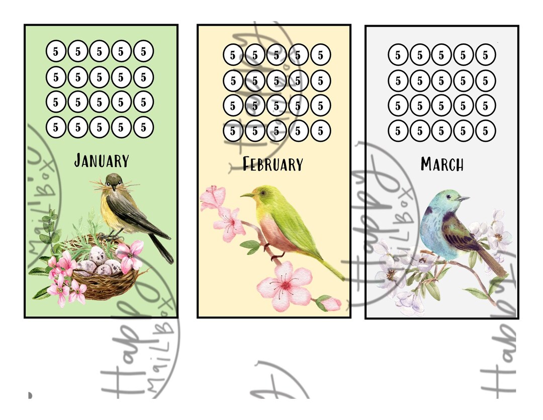 Mini Monthly Bird Savings and Cash Envelope- Jan, Feb, Mar - Etsy