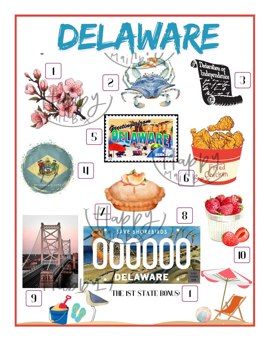 Delaware 1st State Savings Challenge and Cash Envelope - Etsy