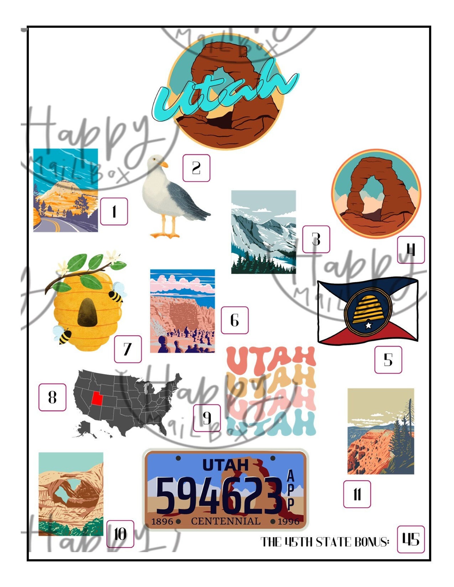 Utah the 45th State Savings Challenge and Cash Envelope - Etsy