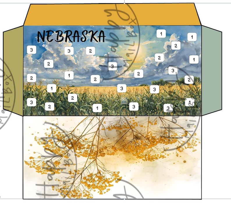 50 States Envelope Challenges- Set 3- Hawaii-nebraska-nevada-new ...