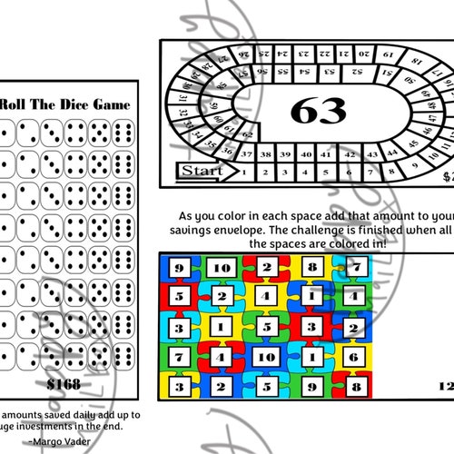 Roll the Dice Savings Challenge - Etsy