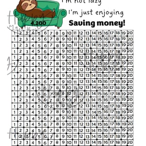 Sloth Savings Challenge and Cash Envelope - Etsy