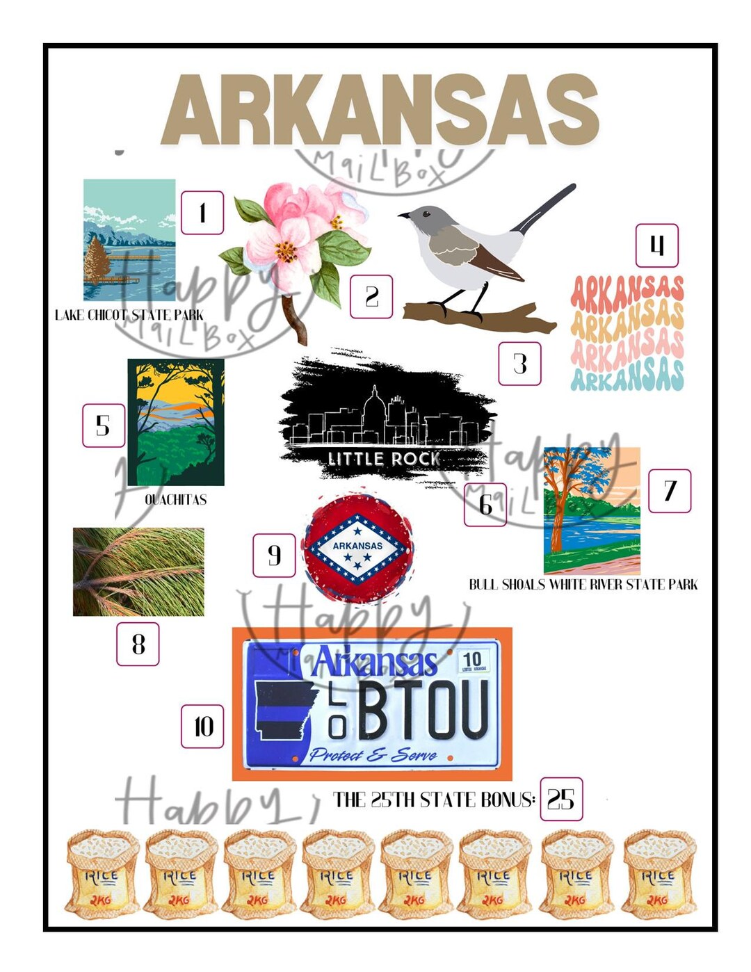 Arkansas the 25th State Savings Challenge and Cash Envelope - Etsy