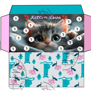 Kitten Love Envelope Savings Set - Etsy