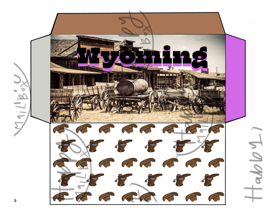 Wyoming the 44th State Savings Challenge and Cash Envelope - Etsy