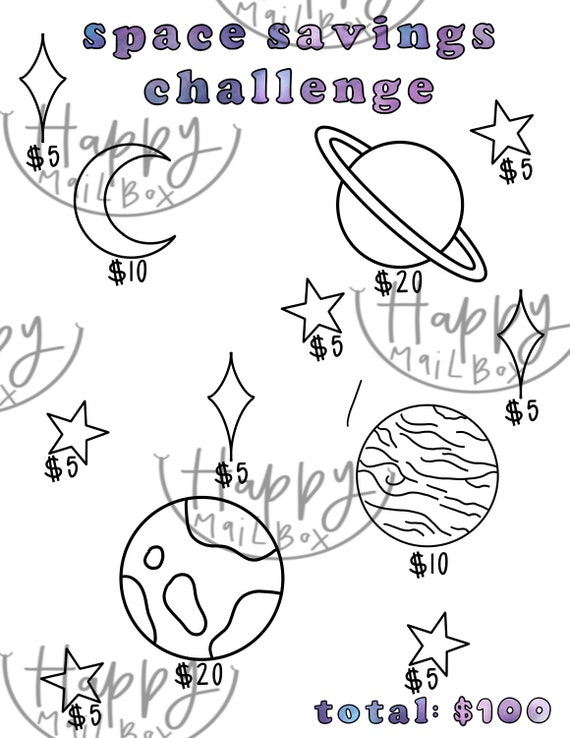 Space Savings Challenge Cash Envelope - Etsy