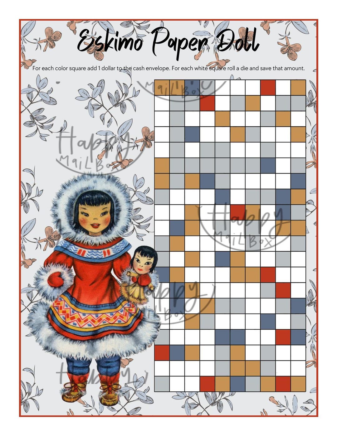 Eskimo Paper Doll Challenge and Cash Envelope - Etsy