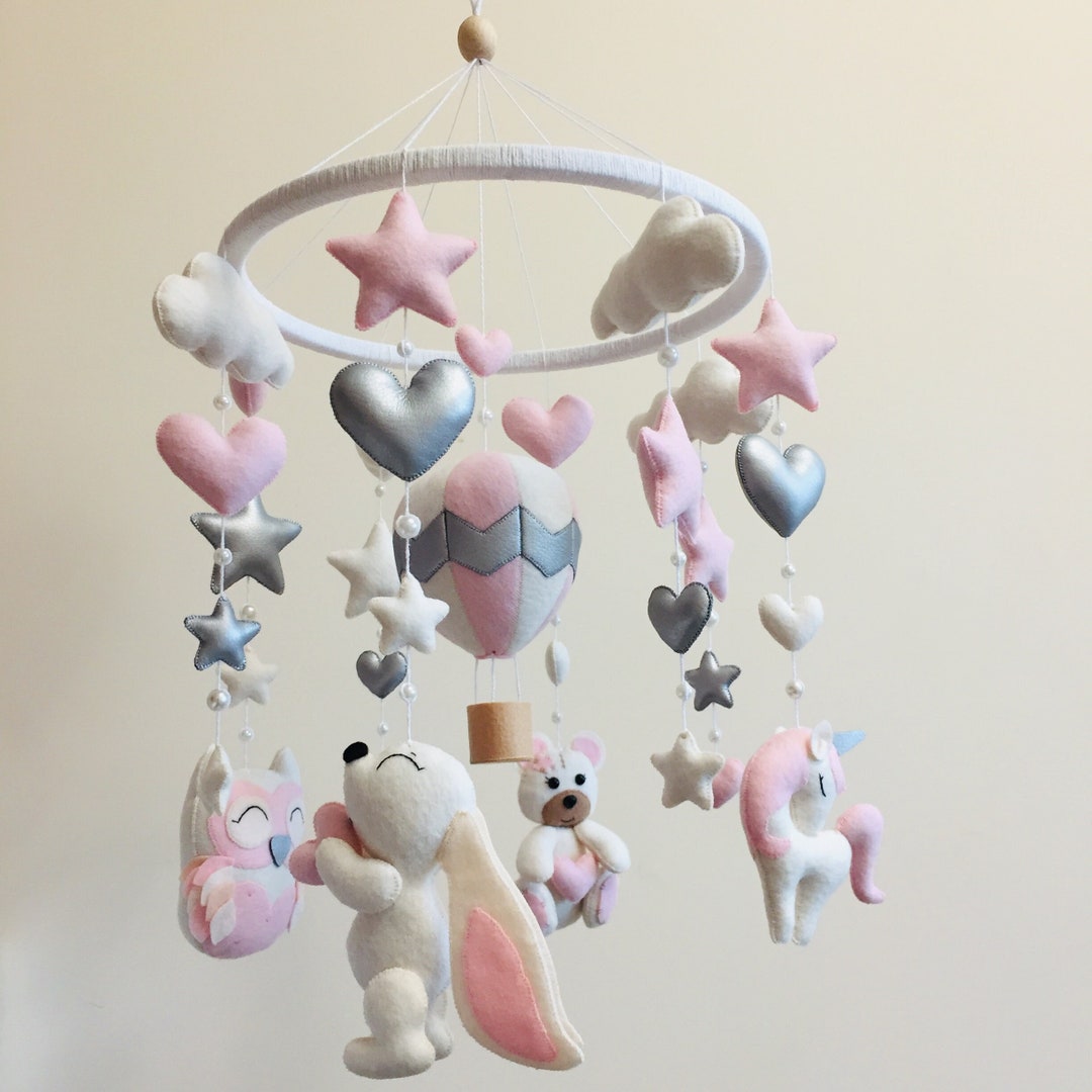 Baby Nursery Mobile Girl, Crib Mobile, Cot Mobile, Baby Shower Gift ...
