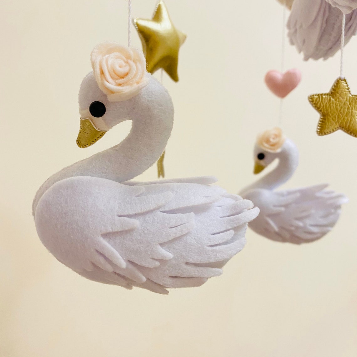 Swan mobile nursery baby mobile girl | Etsy